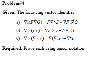 Solved Given: The following vector identities a) | Chegg.com