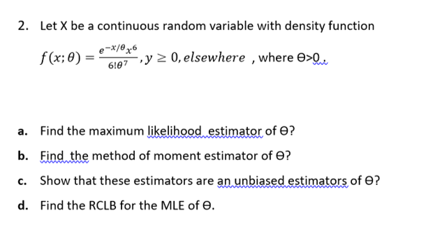 Solved 2. Let X be a continuous random variable with density | Chegg.com
