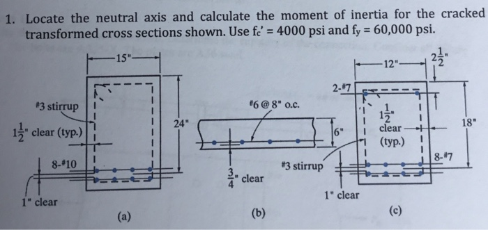 Solved 1 1. Locate the neutral axis and calculate the moment | Chegg.com