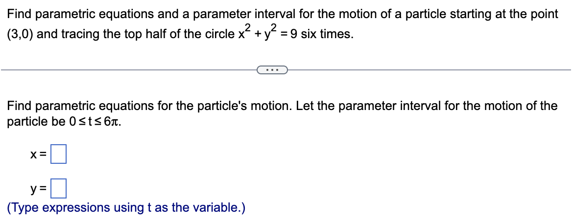 Solved Find parametric equations and a parameter interval | Chegg.com