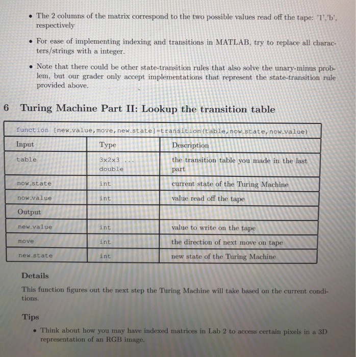 5 Turing Machine Part I: Create transition table | Chegg.com