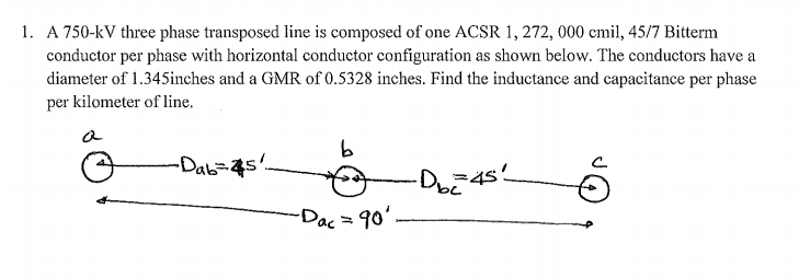 Solved 2. b. If the line in question 1 is replaced by 2 ACSR | Chegg.com