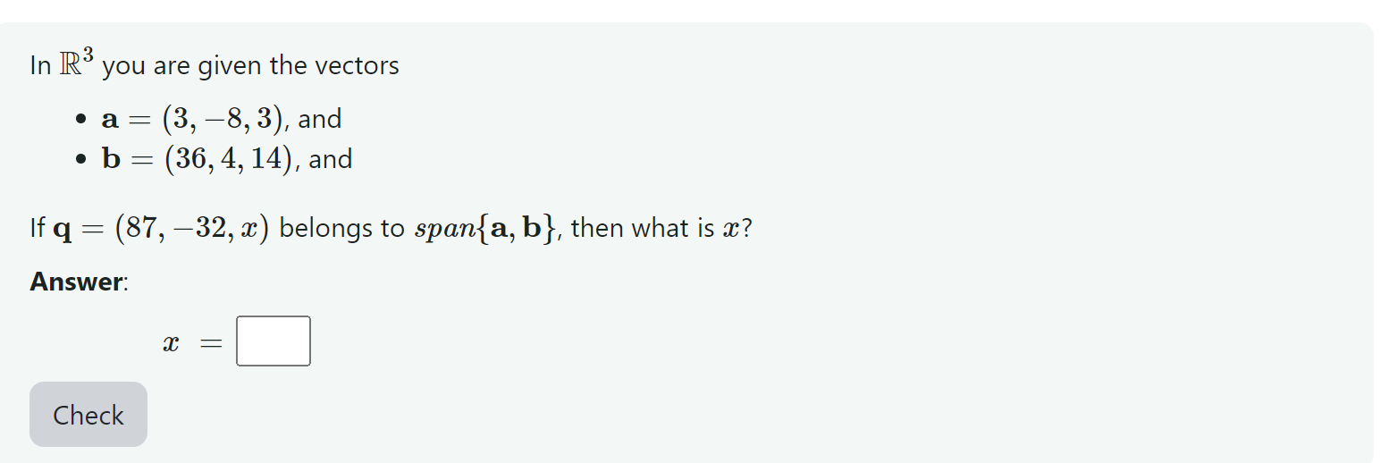 Solved In R3 ﻿you are given the vectorsa=(3,-8,3), | Chegg.com