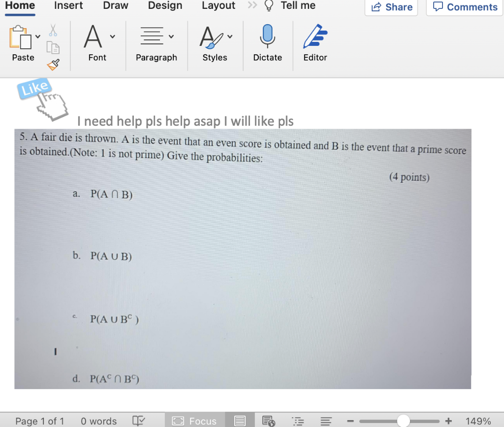 Solved Home Insert Draw Design Layout » ? Tell me Share V | Chegg.com