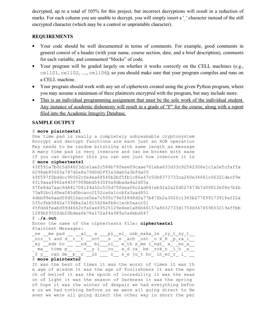 Solved PROGRAM DESCRIPTION: For this project, you will write | Chegg.com