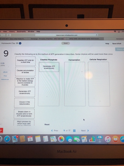 Solved classify the following as to the method of ATP | Chegg.com
