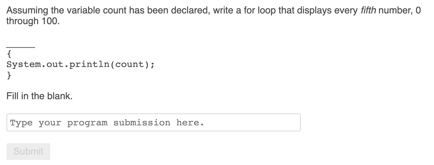 Solved Assuming The Variable Count Has Been Declared Write 2349