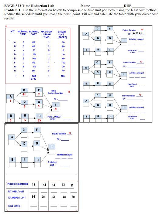 Solved ENGR 322 Time Reduction Lab Name DUE Problem 1: Use | Chegg.com
