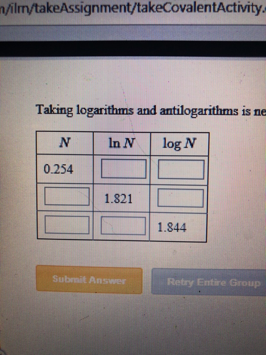 Solved Taking Logarithms And Antilogarithms Is Necessary To