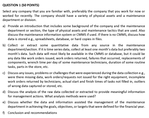 Solved QUESTION 1 (50 ﻿POINTS)Select any company that you | Chegg.com