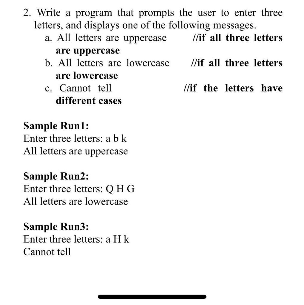 Solved 2. Write a program that prompts the user to enter | Chegg.com