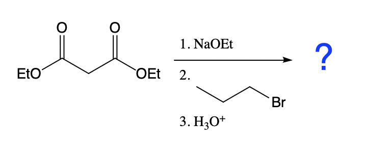 Solved 1. NaOET Eto OEt 2. Br 3. Hz0+ | Chegg.com