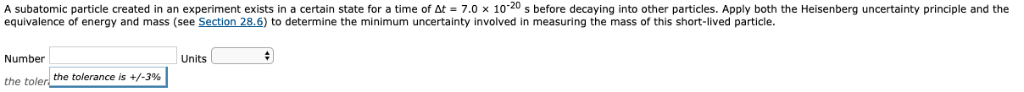 Solved A subatomic particle created in an experiment exists | Chegg.com
