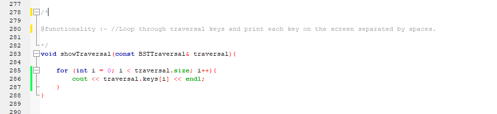 Solved Hello, I am trying to implement a show traversal | Chegg.com