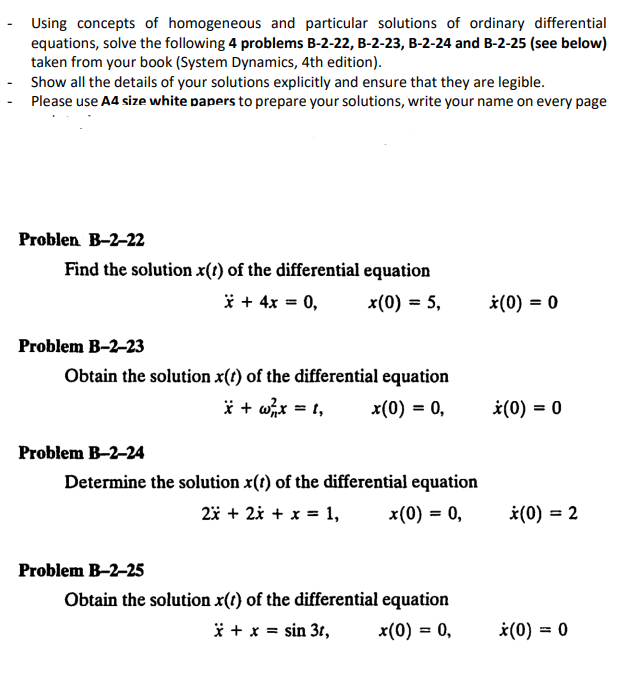 Solved Using concepts of homogeneous and particular | Chegg.com