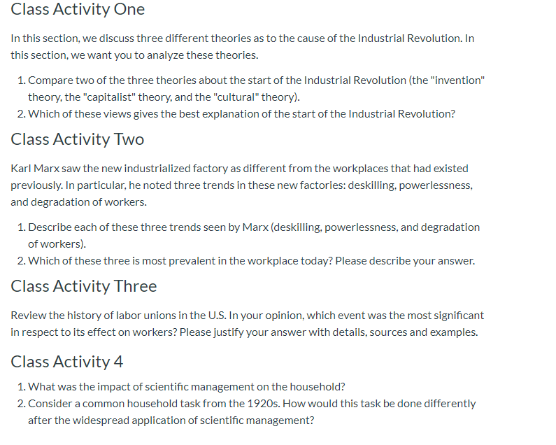 Solved Class Activity One In this section, we discuss three | Chegg.com