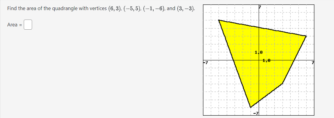 Solved Find the area of the quadrangle with vertices | Chegg.com