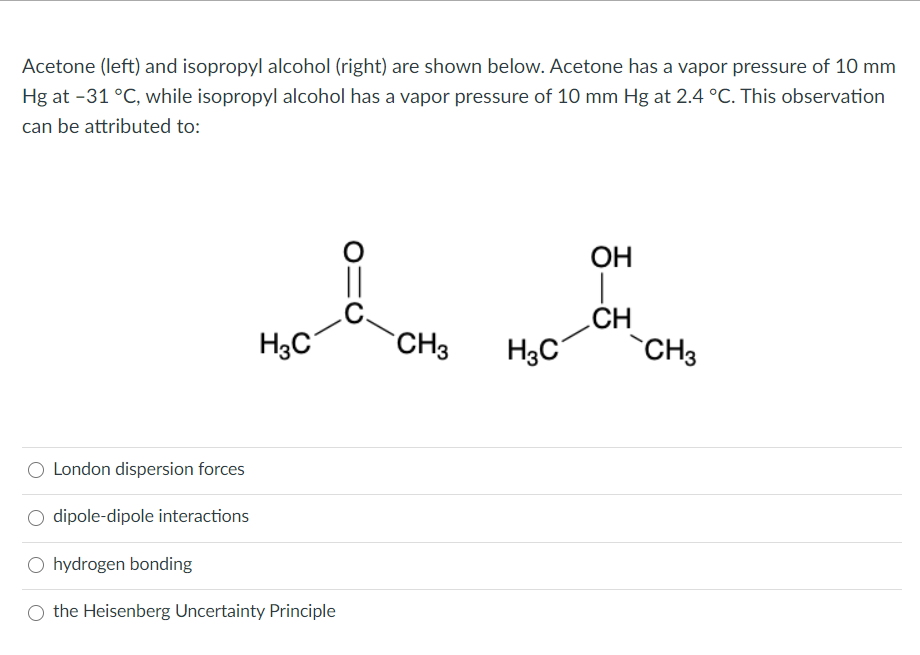 Solved What is the heat of vaporization of acetone (AH vap) | Chegg.com