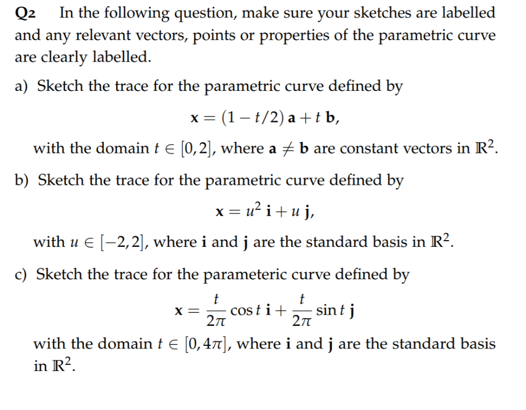 Solved Q2 In the following question, make sure your sketches | Chegg.com