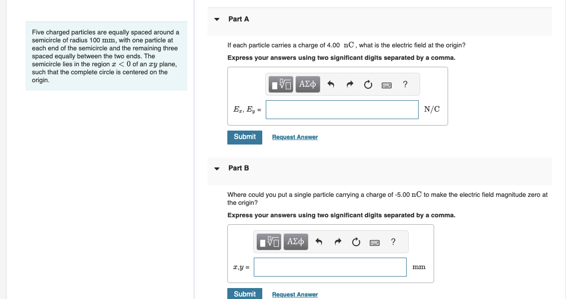 Solved Five charged particles are equally spaced around a | Chegg.com