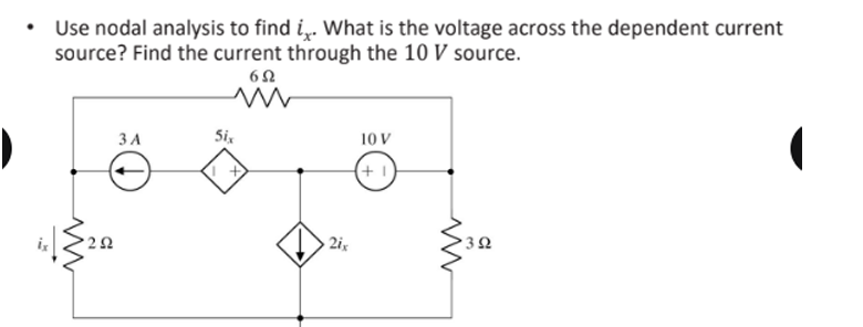 Solved - ﻿Use nodal analysis to find \( ﻿i_{x} \). ﻿What is | Chegg.com