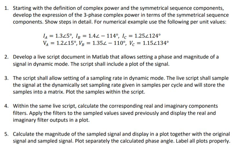 1. Starting with the definition of complex power and | Chegg.com