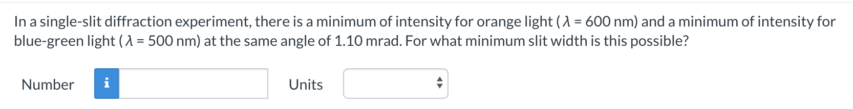 Solved = In a single-slit diffraction experiment, there is a | Chegg.com