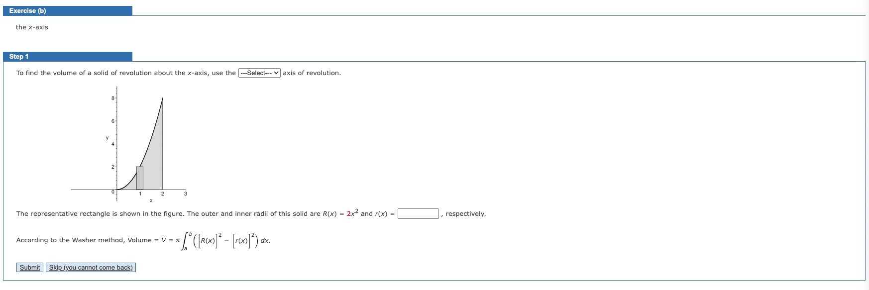 Solved To find the volume of a solid of revolution about the | Chegg.com