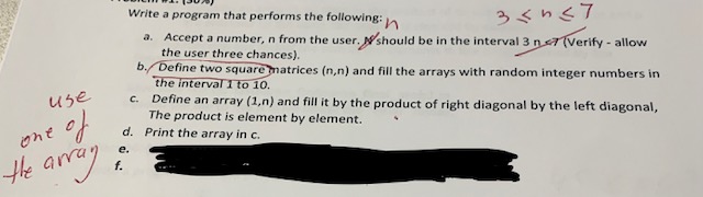 Solved Write a program that performs the following: a. | Chegg.com