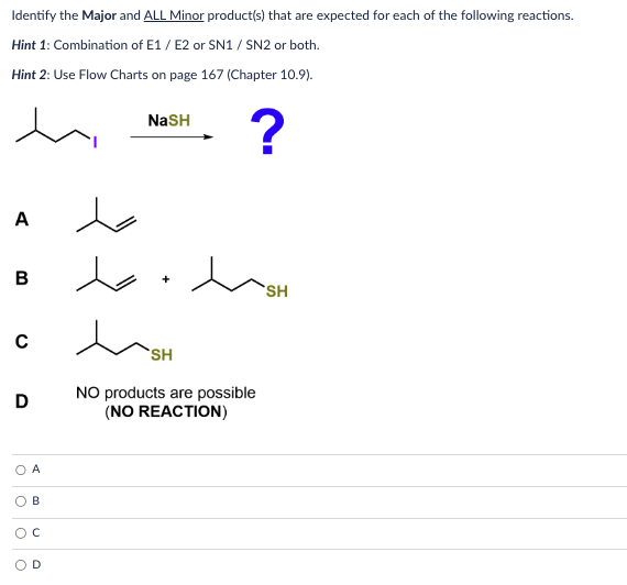 Solved Identify the Major and ALL Minor product(s) that are | Chegg.com