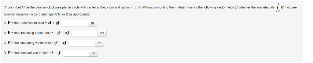 Solved (1 point) Let C be the counter-clockwise planar | Chegg.com