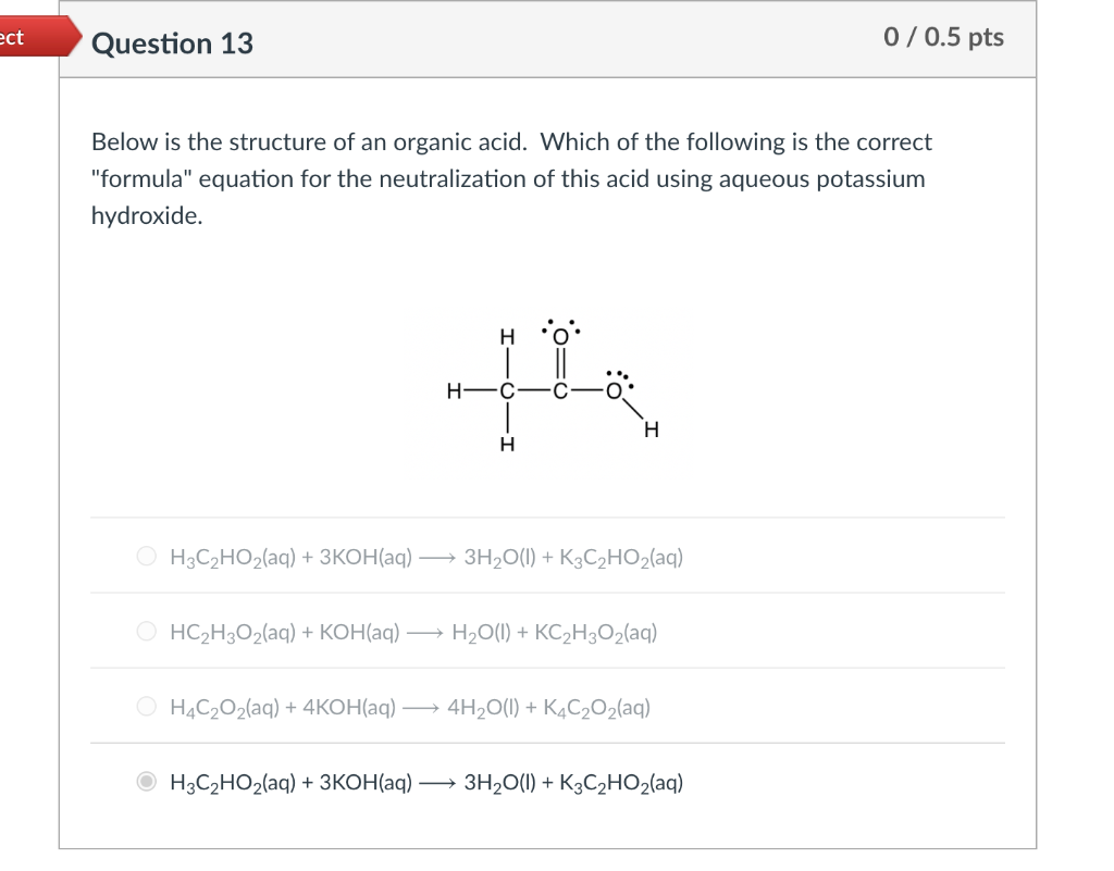 Solved ect Question 13 0 / 0.5 pts Below is the structure of | Chegg.com