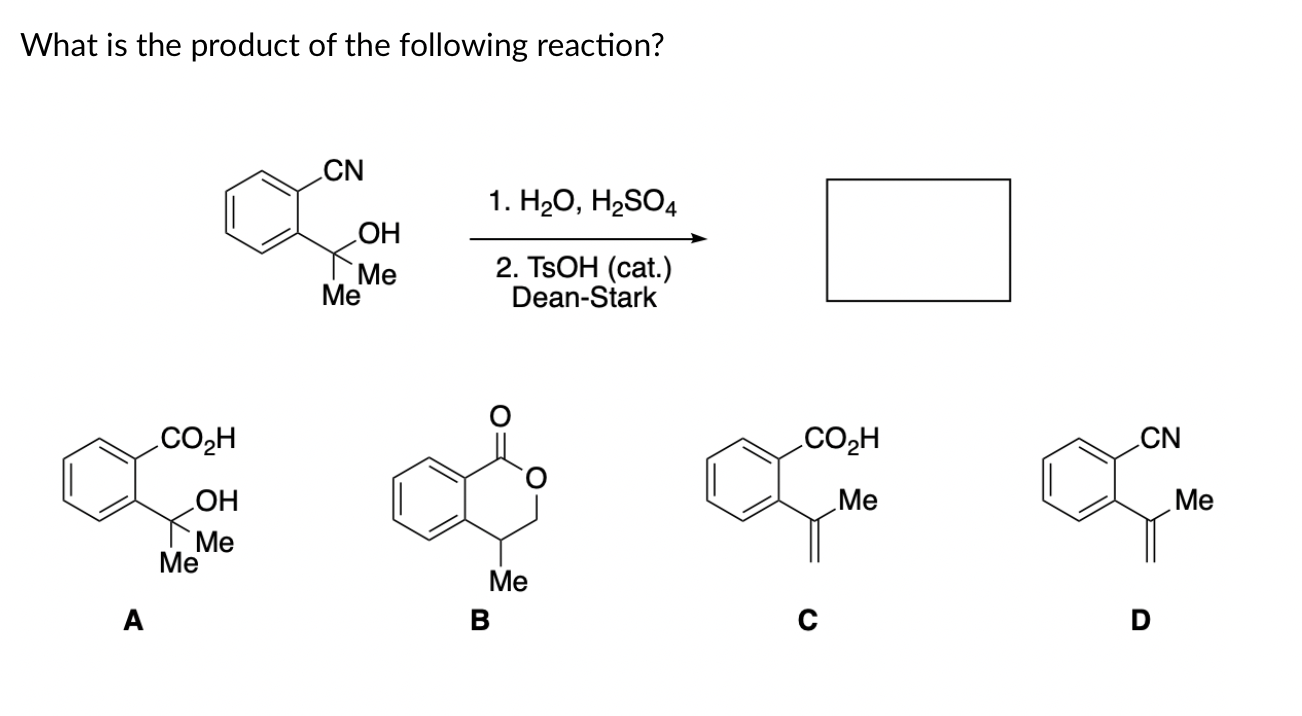 Solved What is the product of the following reaction? CN 1. | Chegg.com