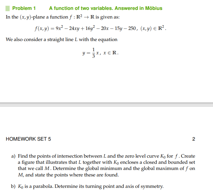 Solved IIII Problem 1 A function of two variables. Answered | Chegg.com