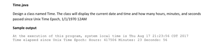 Solved Timejava Design A Class Named Time The Class Will 