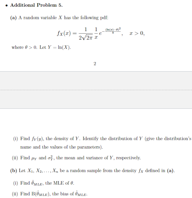 Solved • Additional Problem 5 A A Random Variable X Has 2496