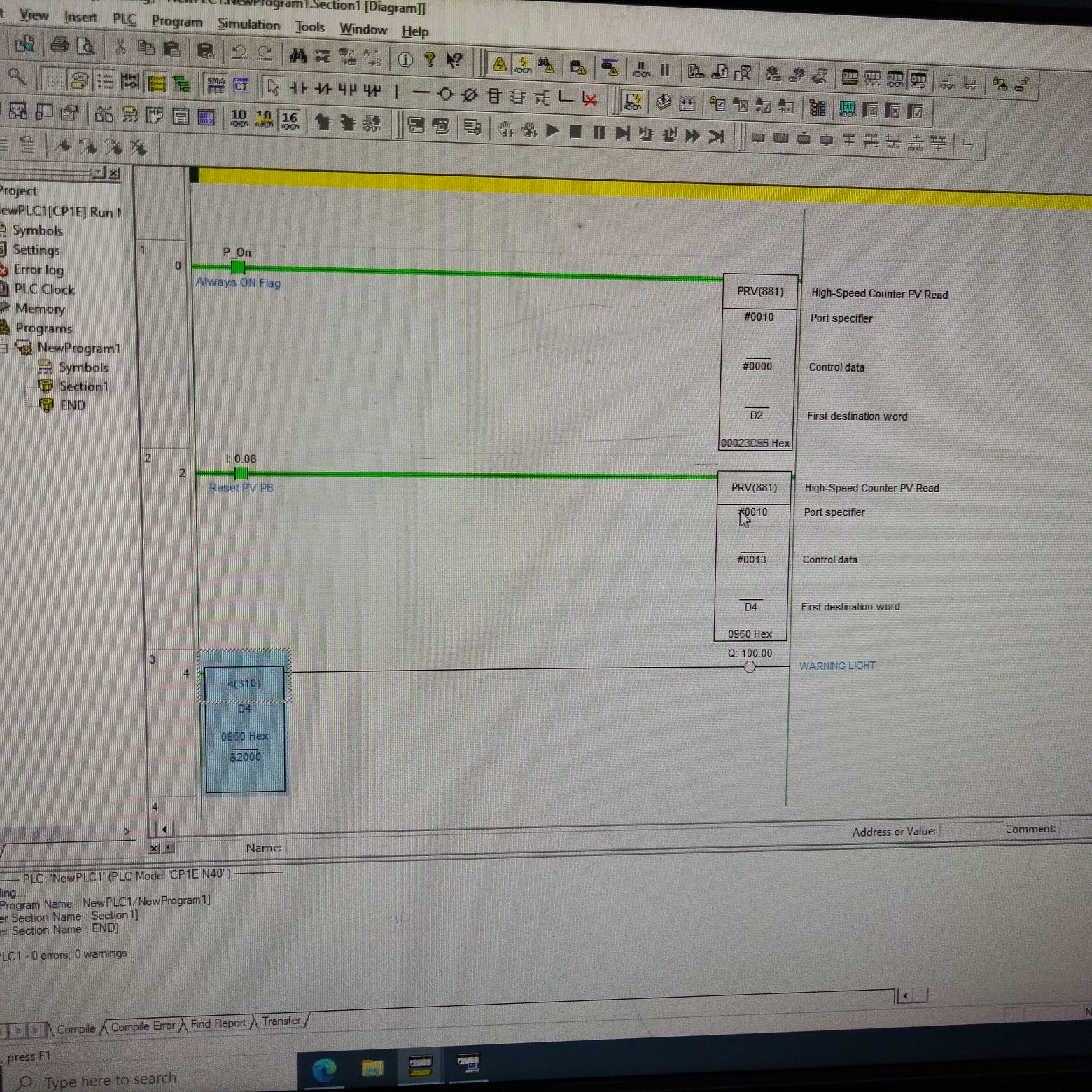 Solved Build a ladder diagram using cx-programmer (omron) | Chegg.com