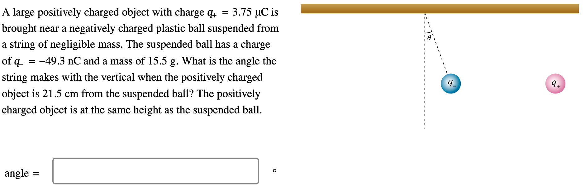 Solved A large positively charged object with charge | Chegg.com