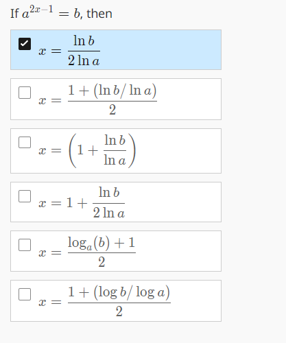 Solved a2x−1=b, then | Chegg.com