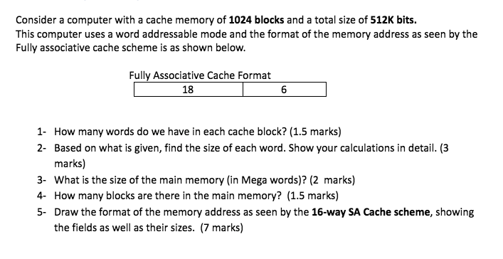 Solved Consider a computer with a cache memory of 1024 | Chegg.com