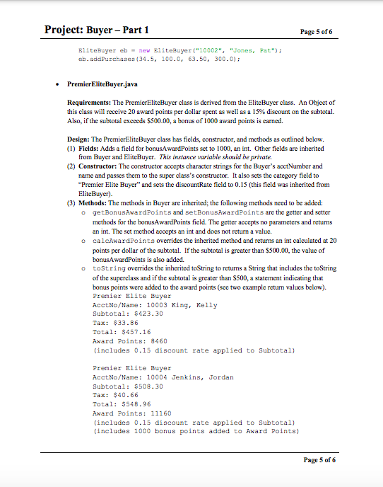 Project: Buyer - Part 1 Page 1 of 6 Deliverables Your | Chegg.com