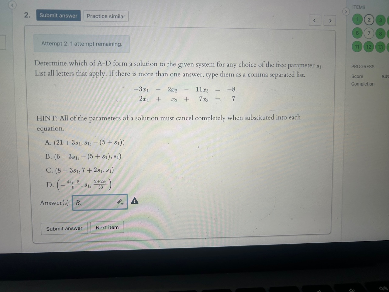 Solved Attempt 2: 1 ﻿attempt remaining.Determine which of | Chegg.com