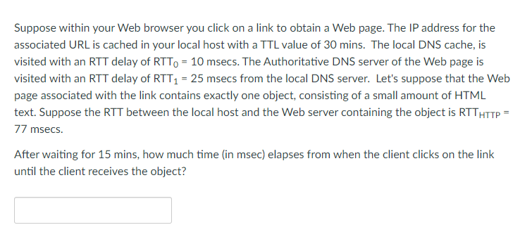 Solved Suppose within your Web browser you click on a link | Chegg.com