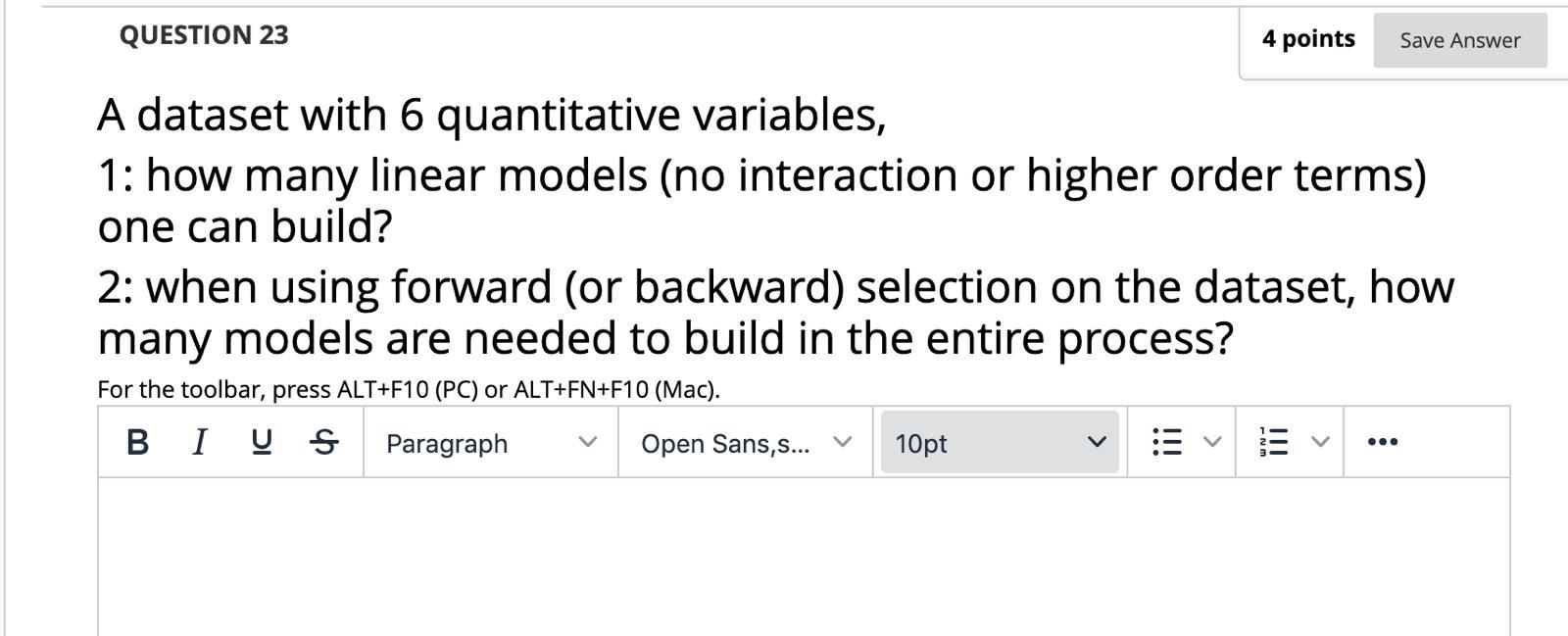 Solved QUESTION 23 4 points Save Answer A dataset with 6 | Chegg.com