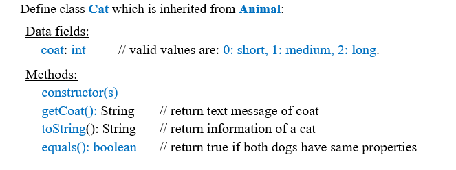 Solved ite a Java program to: Redefine class Animal: Data | Chegg.com