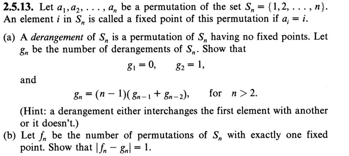 2.5.13. Let a1,a2,…,an be a permutation of the set | Chegg.com