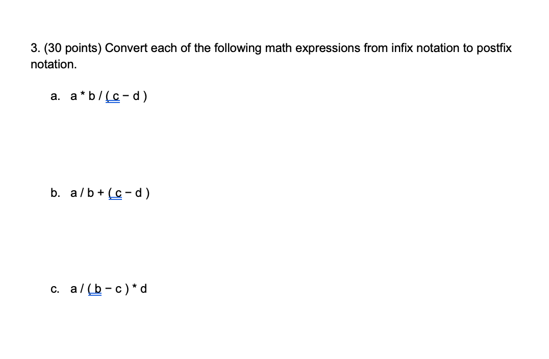 Solved 3 30 Points Convert Each Of The Following Math 