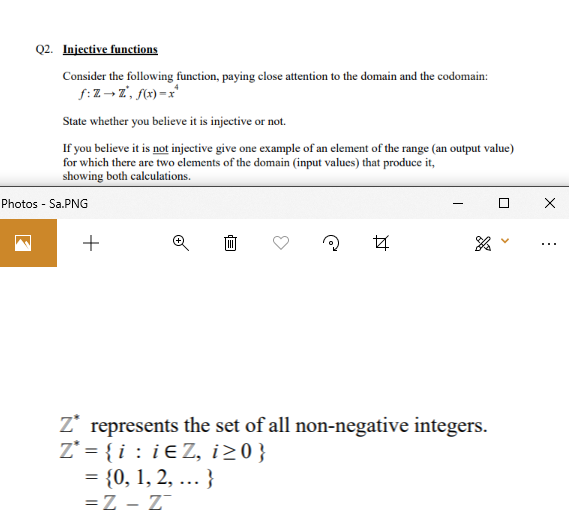 Solved Q2. Injective functions Consider the following | Chegg.com