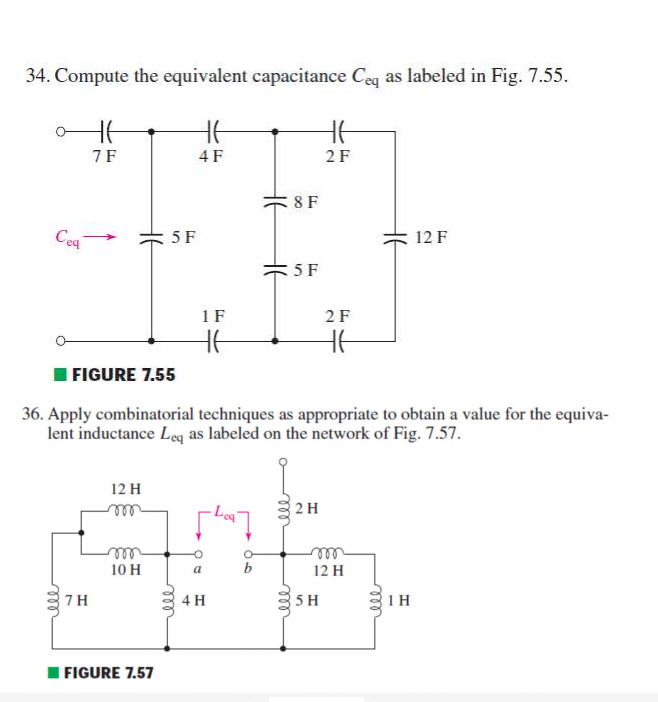 Solved 34. Compute the equivalent capacitance Ceq as labeled | Chegg.com