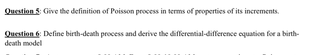 Solved Question 5: Give the definition of Poisson process in | Chegg.com